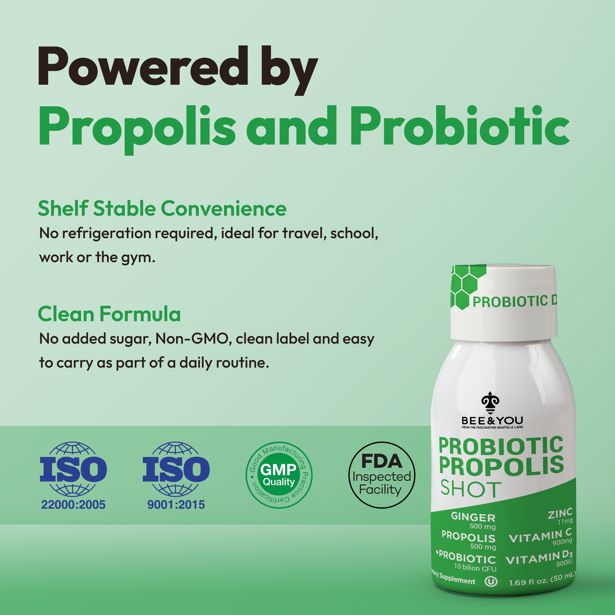 Propolis Immune Shot - Probiotic, 50 ml x 12