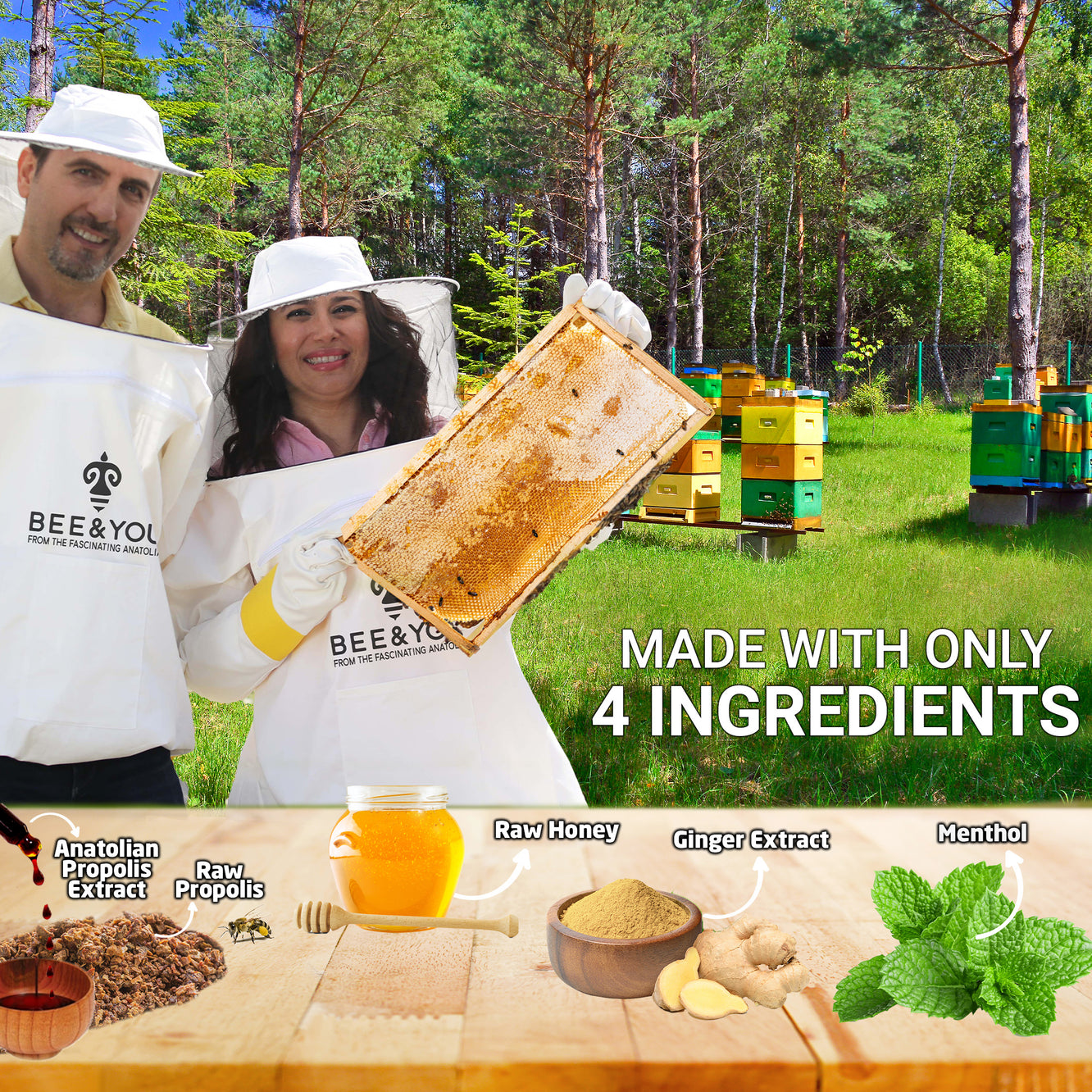 BEE&YOU 100% Natural Organic Certified Patented Bee Products